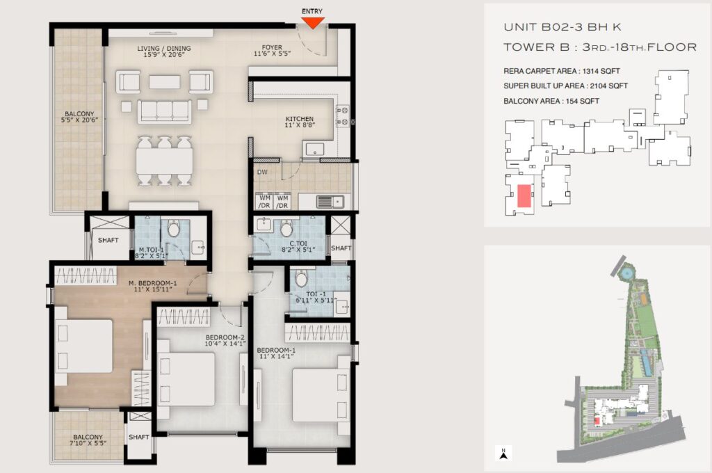 DNR Highline floor plans 4 BHK Duplex Apartments Rajajinagar Bangalore